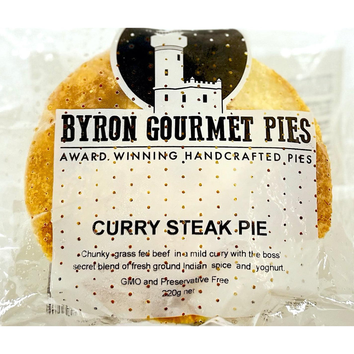 Byron Gourmet Curry Steak Pie 220g – Unique Wholefood