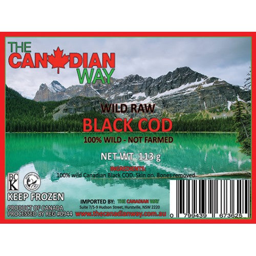 Canadian Way Wild Raw Black Cod 113g – Unique Wholefood