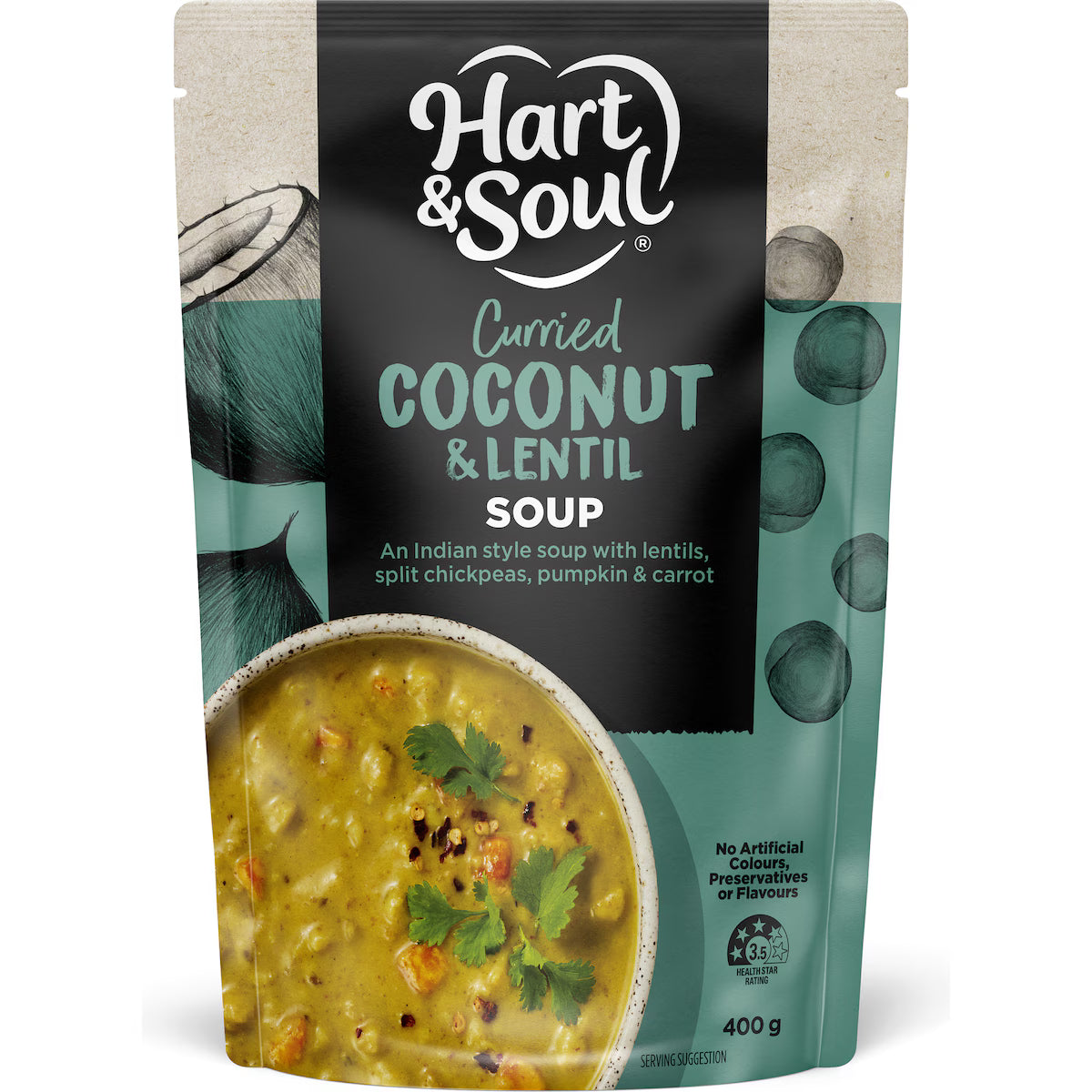 Hart & Soul Coconut & Lentil Soup 400g – Unique Wholefood