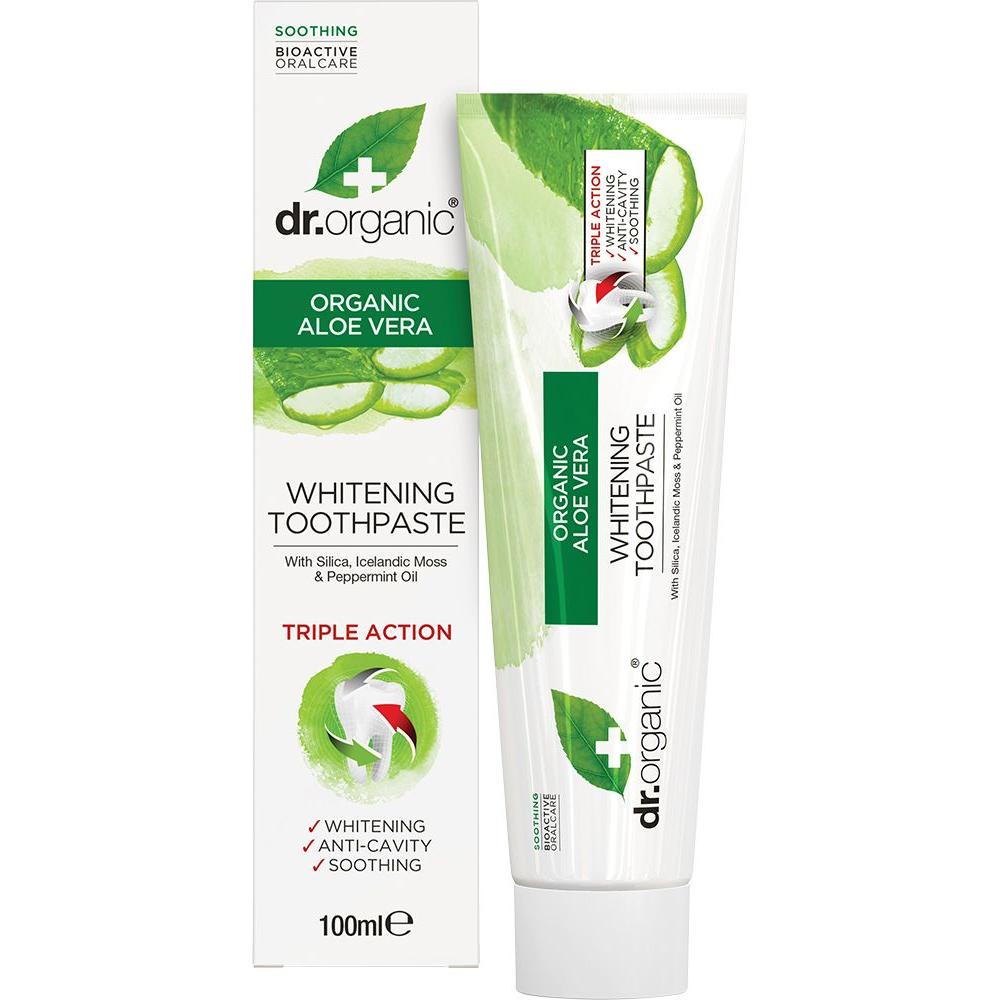 Dr Organic Toothpaste Whitening Aloe Vera 100ml – Unique Wholefood