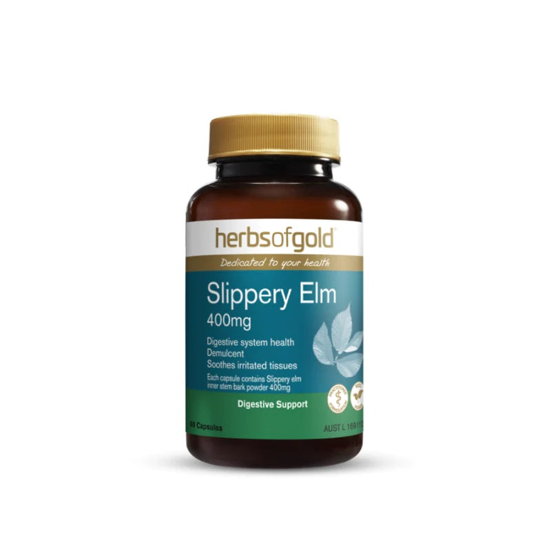 Herbs of Gold Slippery Elm 400mg 60tb – Unique Wholefood