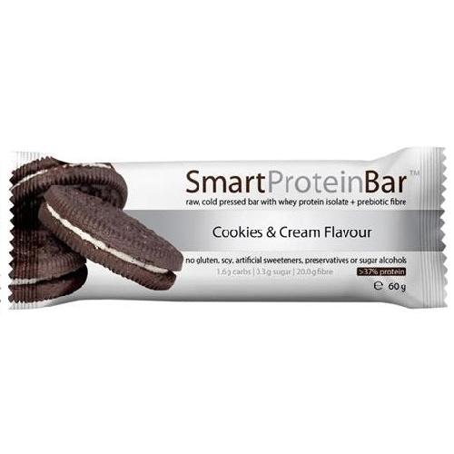 Smart Protein Bar Cookies & Cream Protein Bar 60g – Unique Wholefood